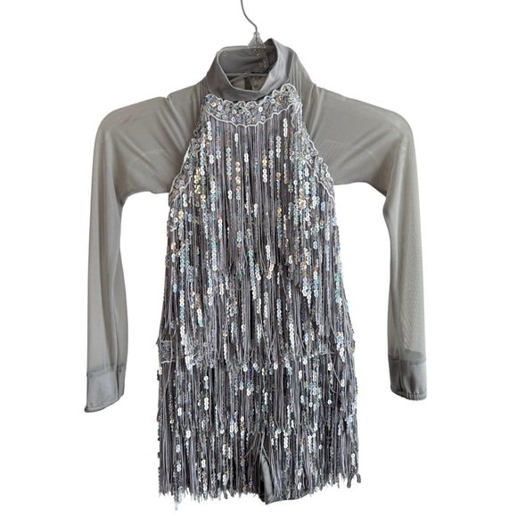 Weissman | Costumes | Weissman Silver Fringe Sequined Dance Skating ...